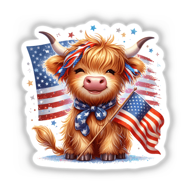 Patriotic Highland Cow American Flag Splatter – Decal Venue Patriotic Highland Cow American Flag Splatter – Decal Venue