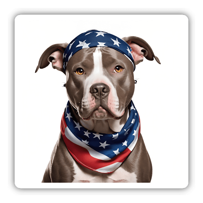 American Flag Bandana Pitbull Stickers - Decal Venue