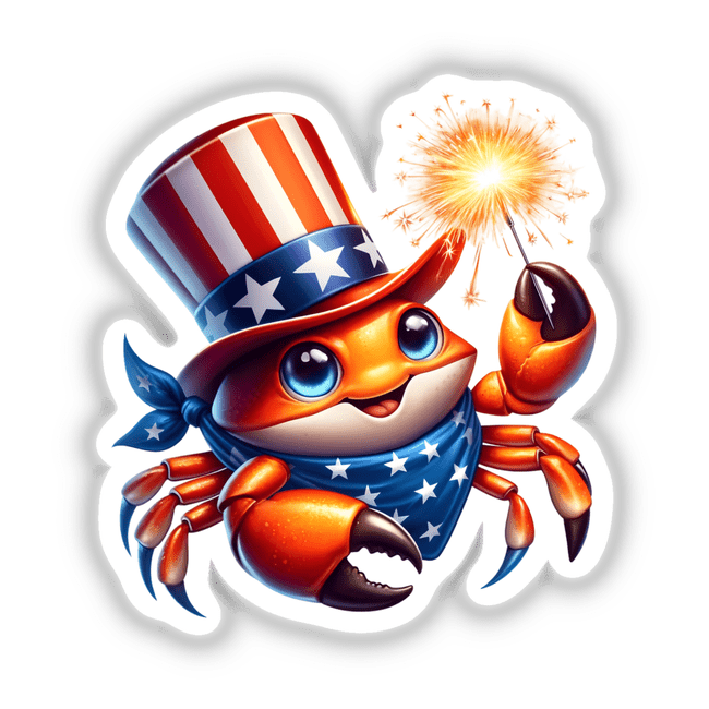 Crab Holding Sparkler Art - Decal Venue