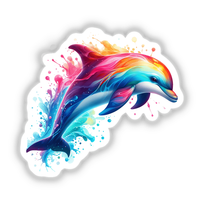 Vivid Watercolor Dolphin Splatter | Ella Designz – Decal Venue