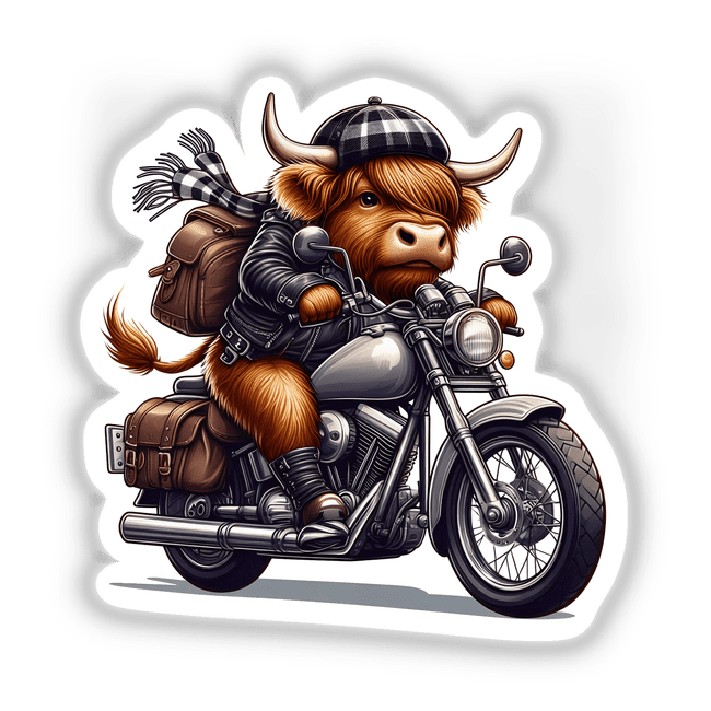 Cute Highland Cow Motorcycle Rider Sticker Pack | Ella Designz – Decal ...