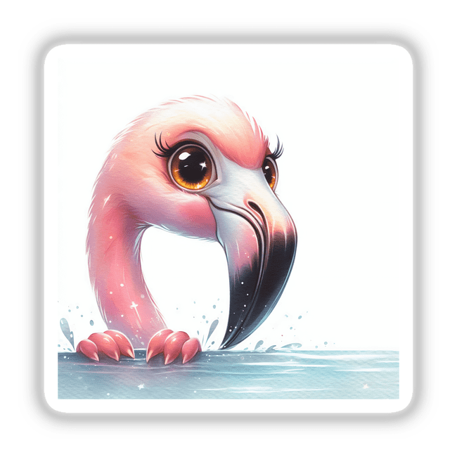 Peeking Watercolor Flamingo Bird Digital Stickers | Ella Designz ...