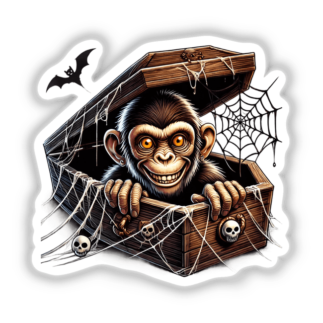 Spooky Monkey in Coffin Decals | DecalVenue – Decal Venue