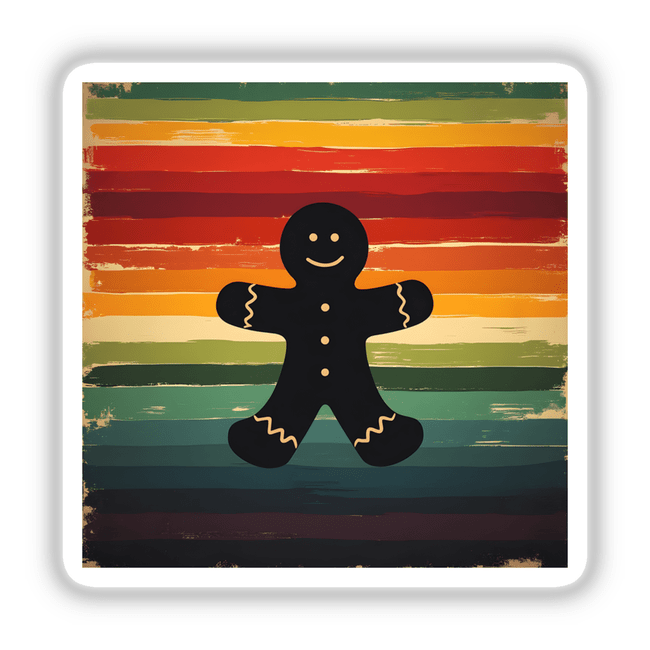 Gingerbread Man Stripes Art - Decal Venue