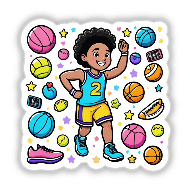 Boy Student Athlete All Sports Digital Sticker Pack | Decal Venue