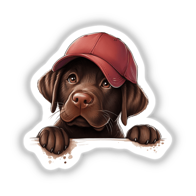 Peeking Chocolate Lab Dog Sticker Pack | Decal Venue