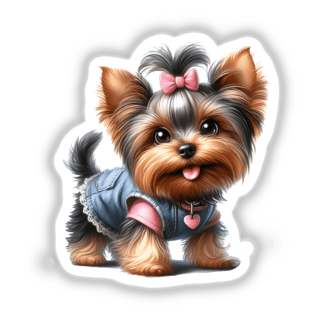Cute Yorkie Dog Stickers | Jean Jacket Print | Ella Designz – Decal Venue