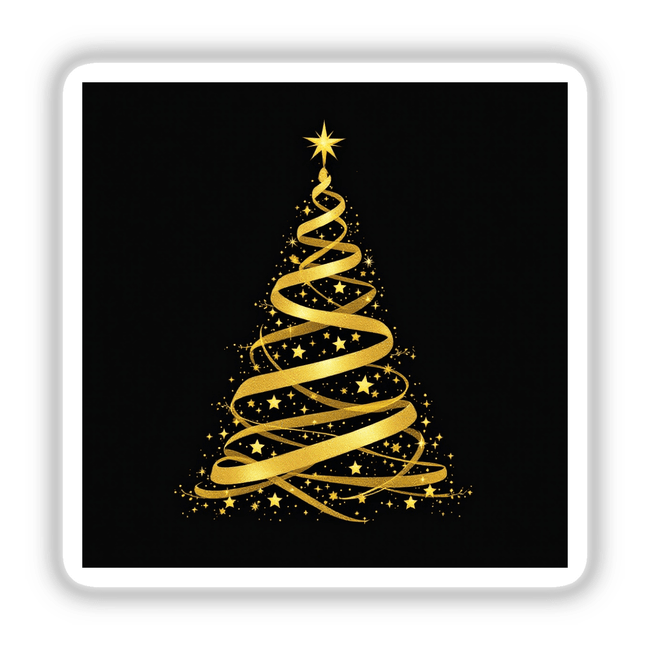Gold Ribbon Christmas Tree Art | Decal Venue