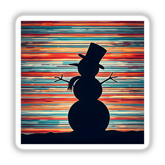 Vibrant Striped Snowman Stickers or Digital Art - Decal Venue