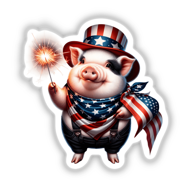 Patriotic Pig Sparkler Design - Decal Venue