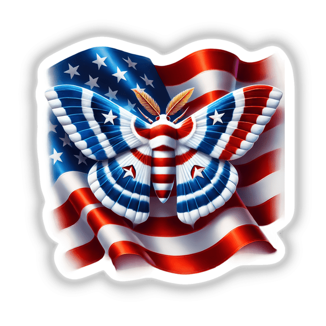 Patriotic Moth American Flag Art | DecalVenue – Decal Venue