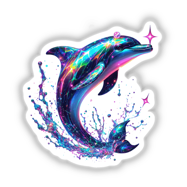 Holographic Colored Dolphin Splash | Ella Designz – Decal Venue