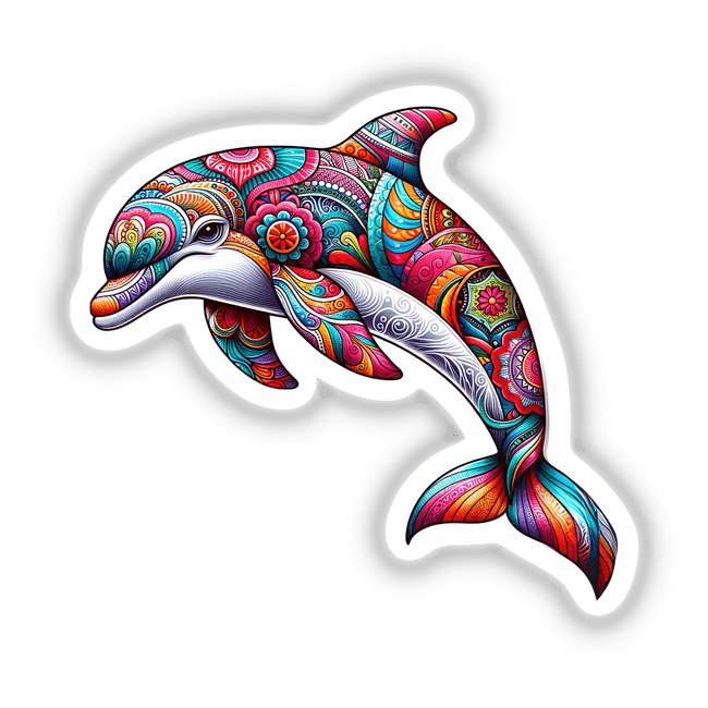 Psychedelic Dolphin Stickers and Digital Art - Decal Venue