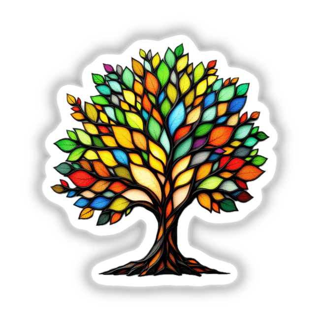 Tree Stained Glass Art Stickers by Decal Venue