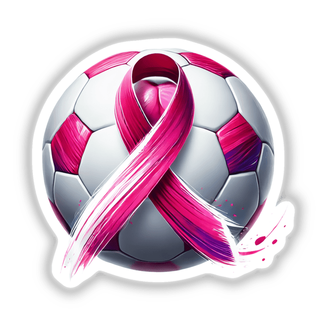Soccer Ball Pink Ribbon Art by Decal Venue