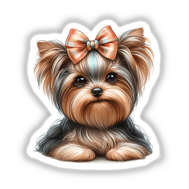 Cute Resting Girl Yorkie Dog Stickers | Decal Venue