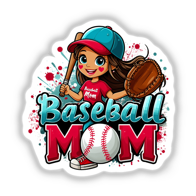Baseball Mom Paint Splash Stickers | Decal Venue