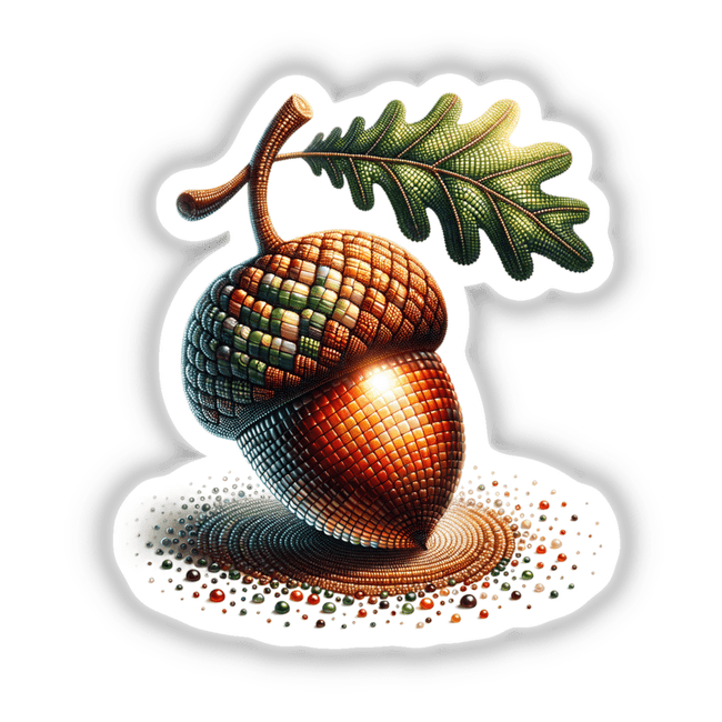Acorn Leaf Mosaic Stickers or Art - Decal Venue