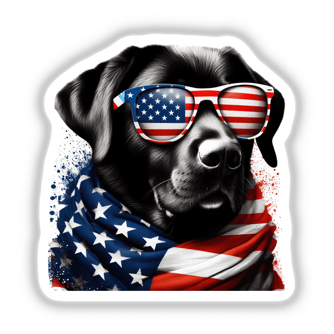 Patriotic Black Lab Dog Sticker Pack | Decal Venue