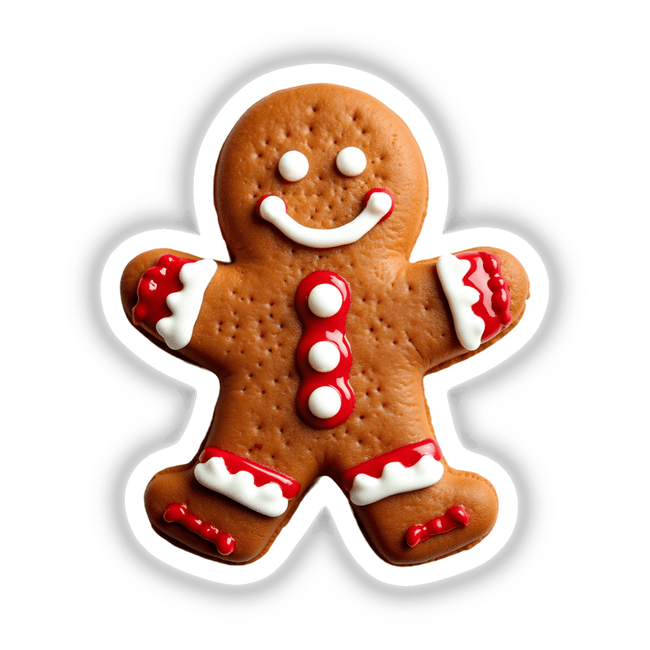 Gingerbread Man Holiday Design Stickers - Decal Venue
