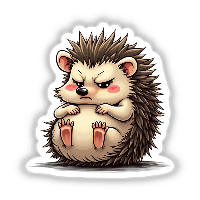 Cute Grumpy Hedgehog Art - Decal Venue