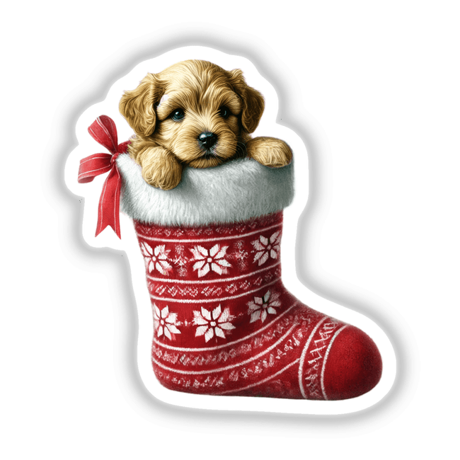 Puppy Christmas Stocking Art by DecalVenue – Decal Venue