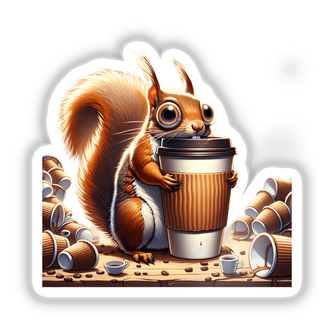 Fueled By Caffeine Squirrel Art by Decal Venue