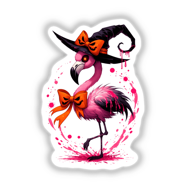 Spooky Halloween Flamingo Stickers - Decal Venue