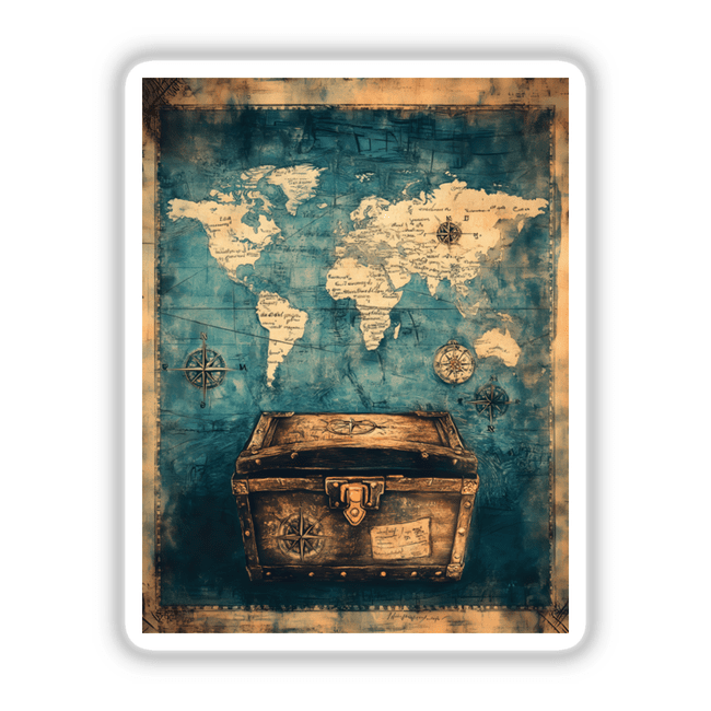 Treasure Chest Map Stickers or Digital Art | Decal Venue