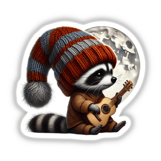 Cute Raccoon Gnome Playing Guitar | DecalVenue – Decal Venue