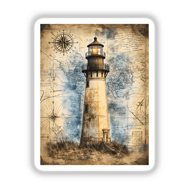 Lighthouse World Map Stickers - Decal Venue