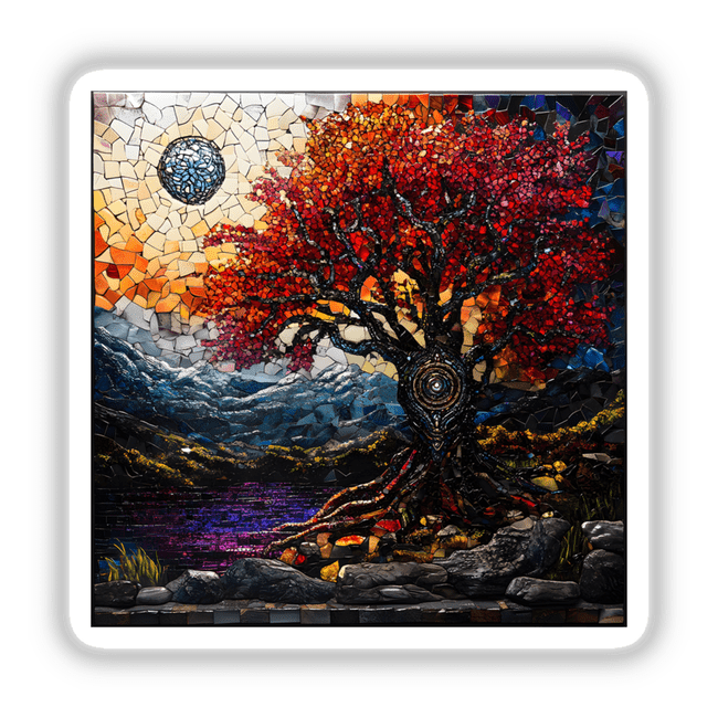 Majestic Tree Runes Mosaic Stickers - Decal Venue