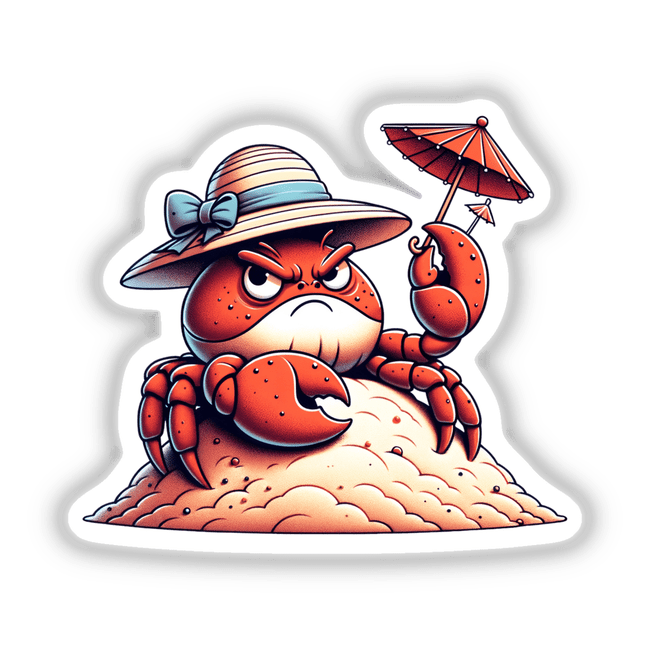Grumpy Beach Crab Art by DecalVenue – Decal Venue