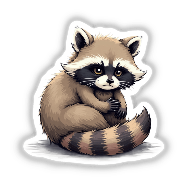 Adorable Grumpy Raccoon Artwork – Decal Venue