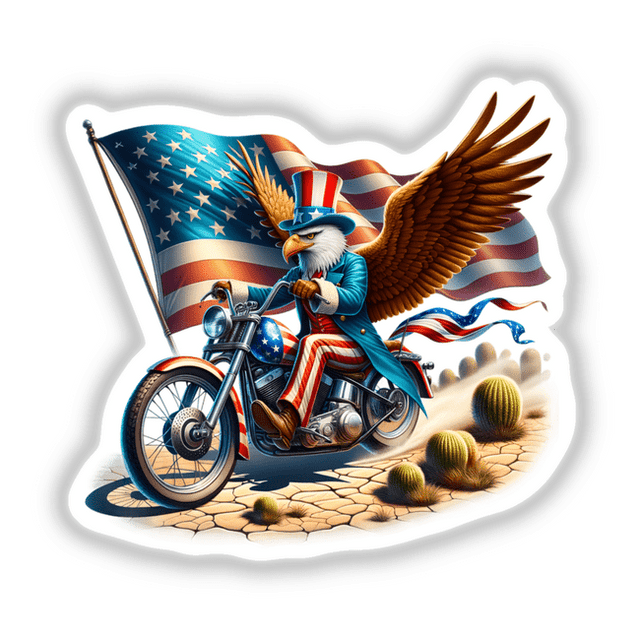 Patriotic Eagle Motorcycle Stickers & Digital Art | DecalVenue – Decal ...