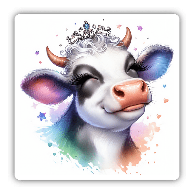 Whimsical Princess Cow Sticker Pack | Decal Venue