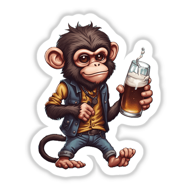 Cute Drunk Monkey Stickers | PanzeeArt – Decal Venue