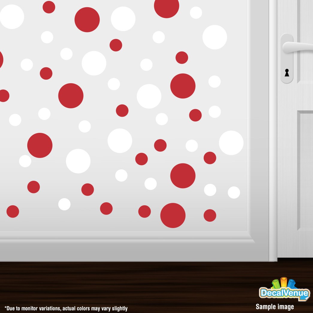 Red / White Polka Dot Circles Wall Decals – Decal Venue