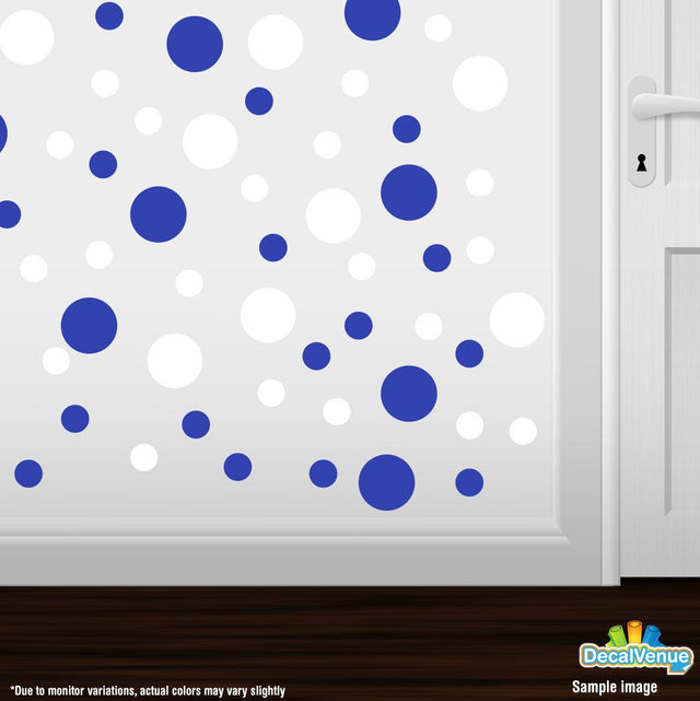 White / Blue Polka Dot Circles Wall Decals | Polka Dot Circles ...