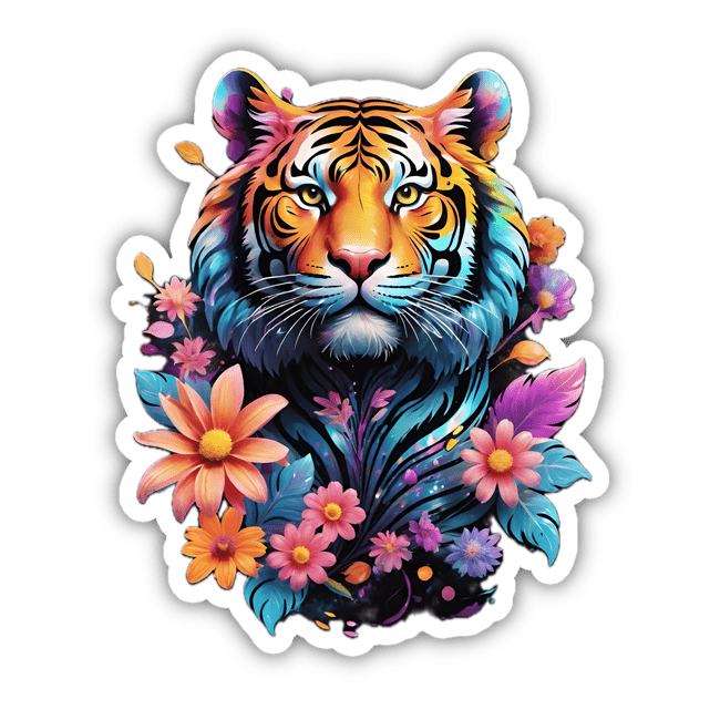 Vibrant Floral Tiger Sticker Pack | Decal Venue