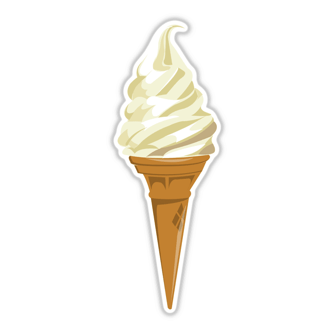 Vanilla Ice Cream Cone Stickers | Decal Venue