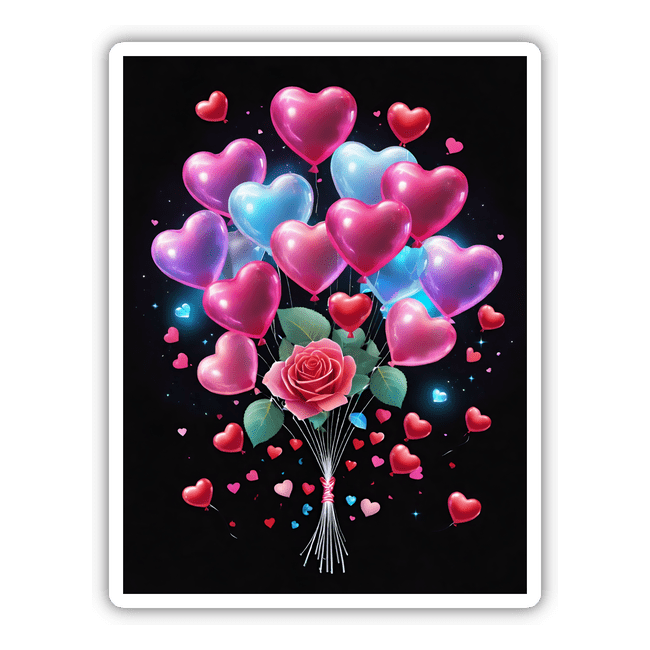 Heartfelt Stickers: Balloons & Roses | Decal Venue