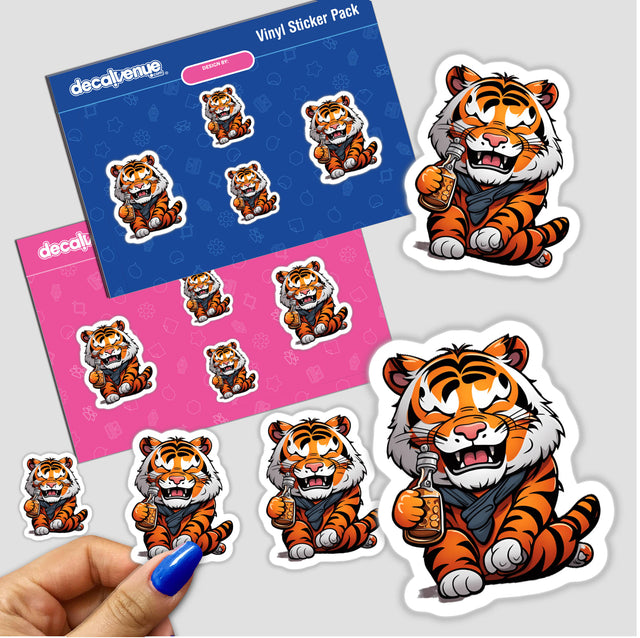 Cute Drunk Tiger Sticker Pack | Decal Venue