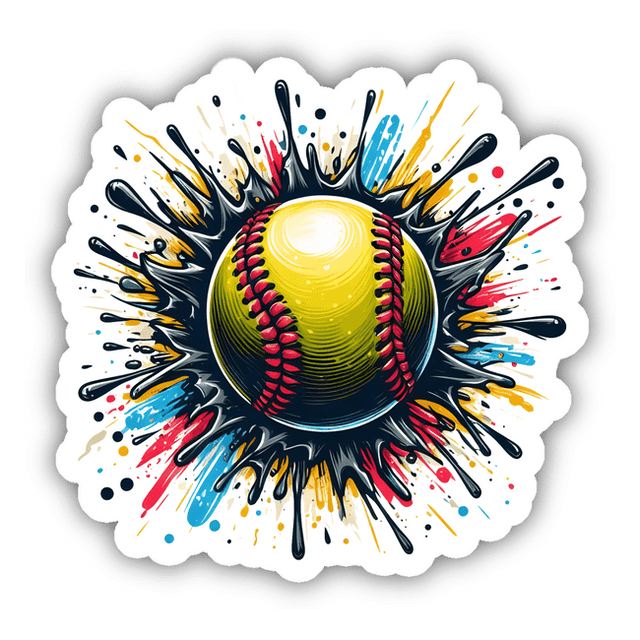 Softball Paint Splash Sticker Pack | Decal Venue