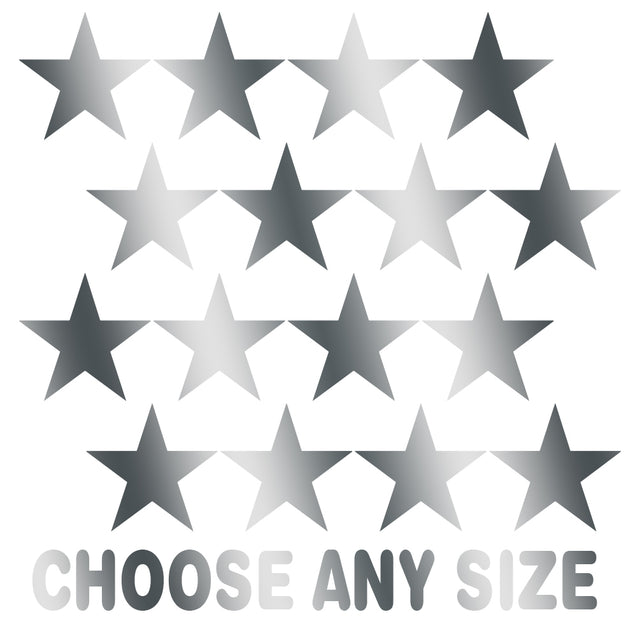Metallic Silver Stars Vinyl Wall Decals | Decal Venue