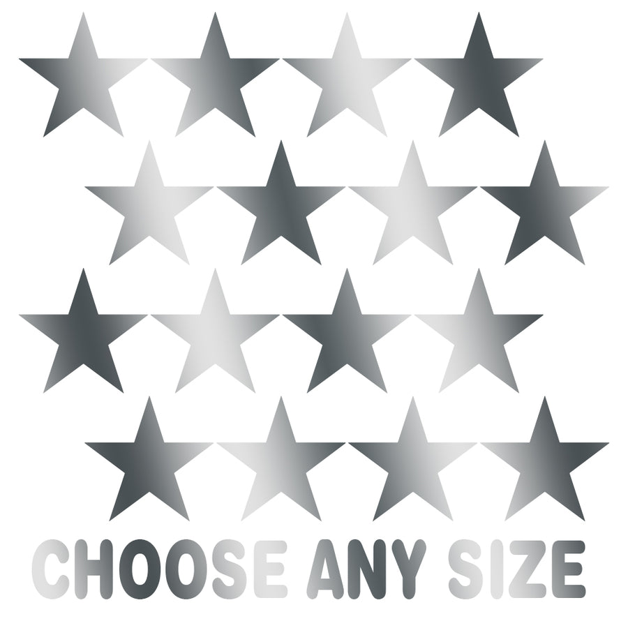 Metallic Silver Stars Vinyl Wall Decals | Decal Venue