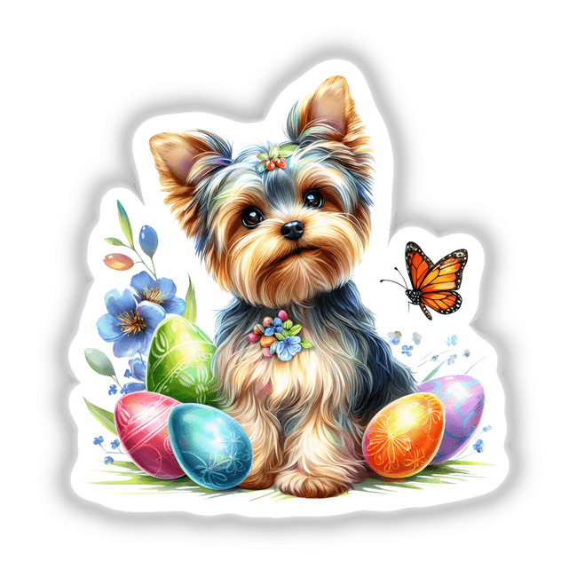 Easter Yorkie Dog Sticker Pack | Decal Venue